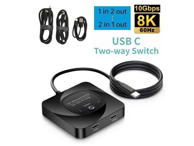 USB C Switch, 8K 60Hz 2 in 1 Out/1 in 2 Out Bi Directional USB3.1 Type ...