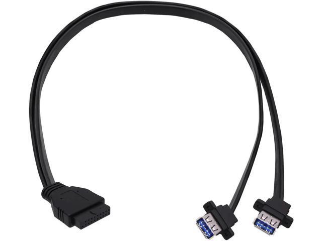 USB 3.0 Front Panel Cable, Motherboard 19/20pin Header Splitter to 2 ...