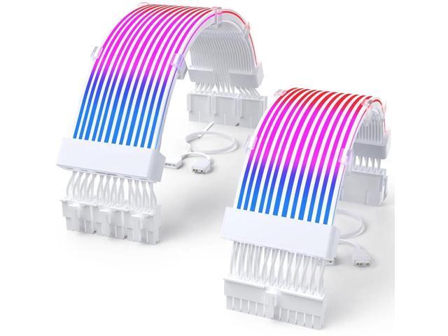 RGB PSU Cable Extension,ARGB PC Power Supply Cable with Soft LED ...