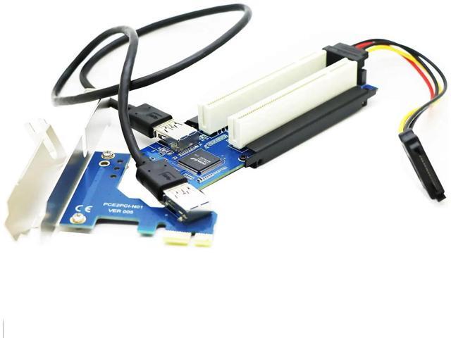 PCI-E Express X1 to Dual PCI Riser Extender Card with LP Bracket and ...