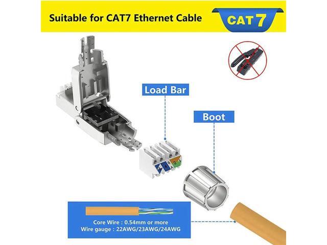 6 Pcs For RJ45 CAT7 Connectors Tool Free Shielded Toolless Modular ...