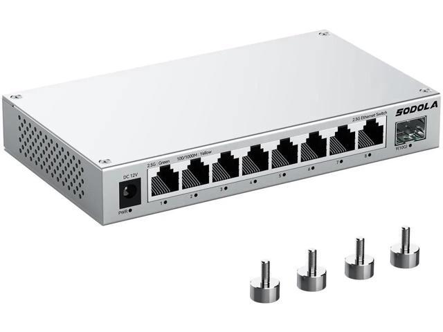 SODOLA 8-Port 2.5Gb Switch Unmanaged,8 x 2.5GBASE-T Ports,1X10G SFP+ ...