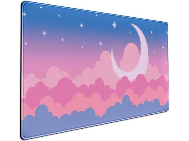 JVFYI Cute Clouds Desk Mat Kawaii Desk Pad Gaming Mouse Pad Large Blue ...