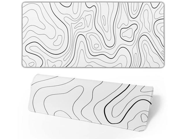JVFYI White Mouse Pad Large XL Gaming Mouse Pad for Desk Topographic ...