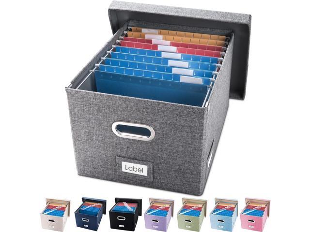 PRANDOM File Organizer Box - Set of 1 Collapsible Decorative Linen ...