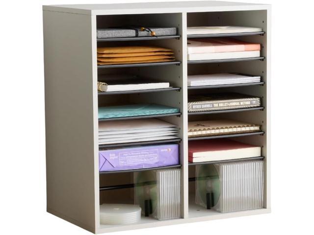 Safco 9422GR Wood Adjustable Literature & Paper Organizer, 16 ...