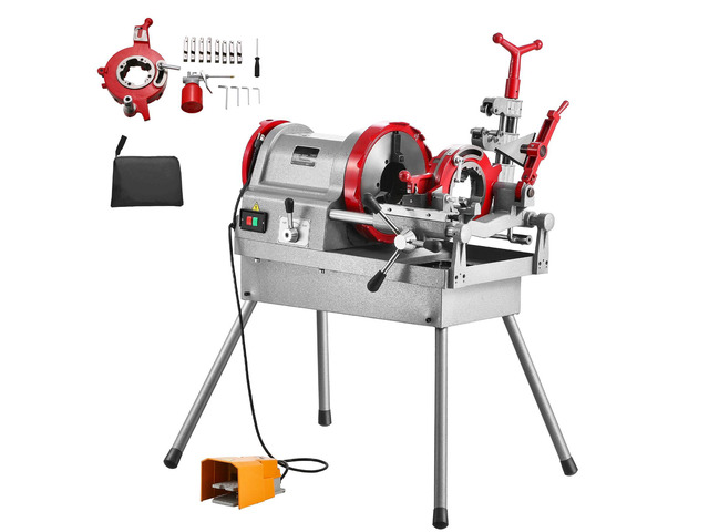 Electric Pipe Threader Machine, 900W 2-Speed Threading Cutting Machine ...