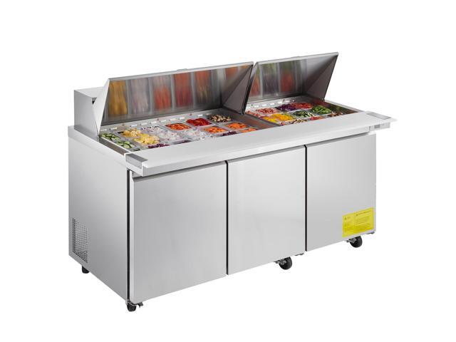 72"W Commercial Refrigerator, 18.7 Cu. Ft Sandwich Prep Refrigerated ...
