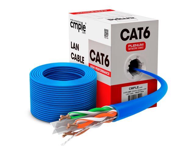Cmple - Cat6 Plenum Ethernet Cable 1000ft, Cat 6 Cable (CMP) 550MHz ...