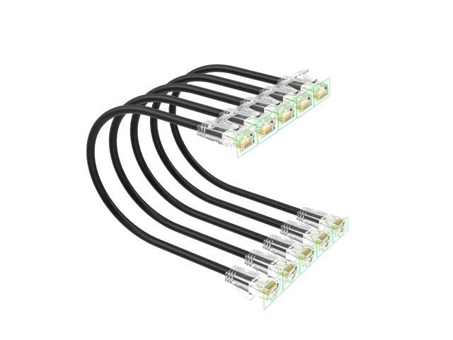 Xcftaud Cat 6 Patch Cables 20 feet (5Pack), Slim Cat6a Ethernet Patch ...