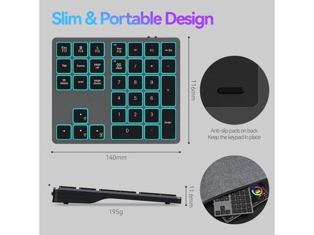 USB Wireless Numeric Keypad for Laptops, PC Computers Macbooks ...