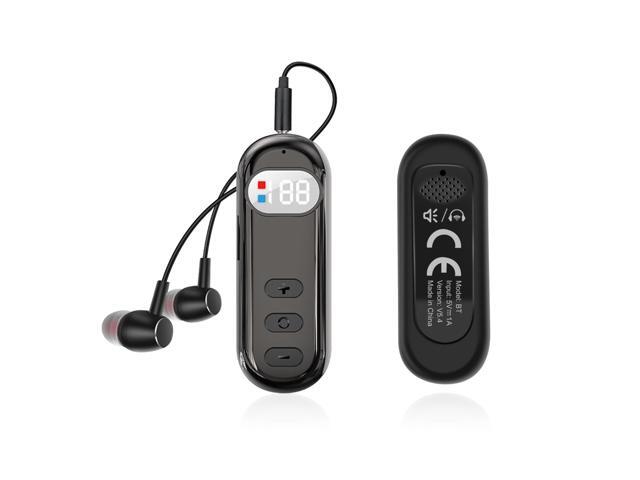 AKZ Q20 Clip-on Bluetooth Receiver & Speaker with LED Display, Car AUX ...