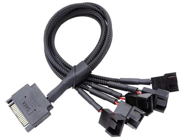 JVFYI SATA to 3 Pin / 4 Pin Fan Adapter, 15 Pin SATA to 12V PC Case Fan ...