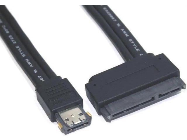 JVFYI 100cm Power eSATA (esata+usb) 12V+5V to 2.5 SATA 22pin cable ...
