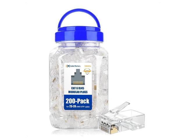 Cable Matters 200-Pack CAT6 RJ45 Modular Plugs, 50µ Gold Plated (RJ45 ...