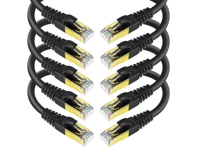 KASIMO CAT 8 Ethernet Cable 5 Feet, 10 Pack Black Shielded SFTP ...