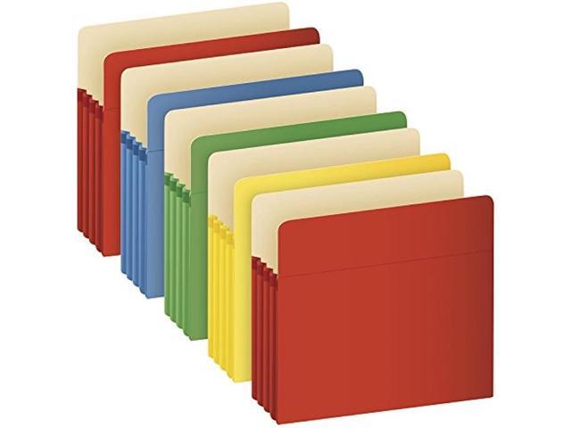 Globe-Weis Colored File Pockets, Letter Size, 3.5 Inch Expansion ...