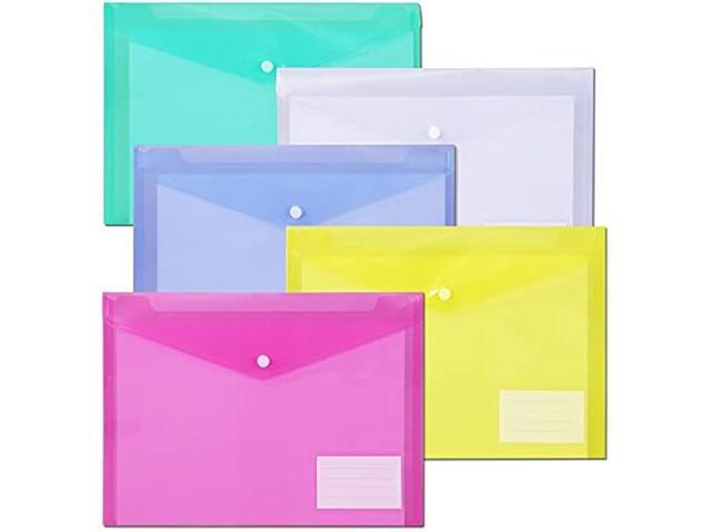 File Folders,Plastic Envelope Folder with Snap Closure,US Letter A4 ...