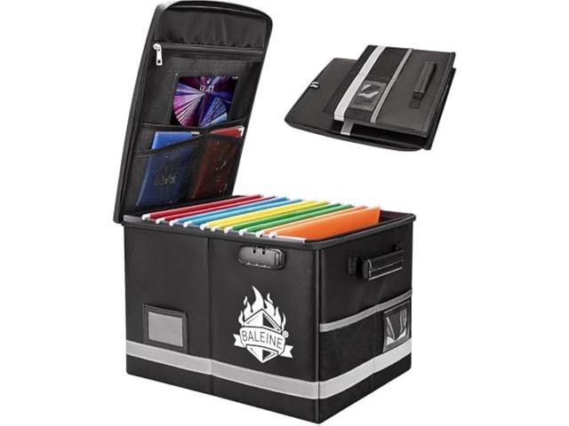BALEINE Fireproof Document Box with Lock, Portable Fireproof Document ...