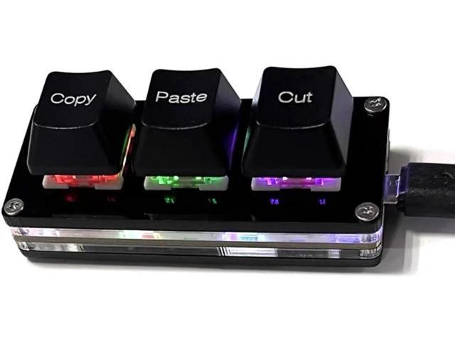 Mini 3-Key Cut Copy Paste Keyboard Ctrl X C V Shortcut One Handed ...