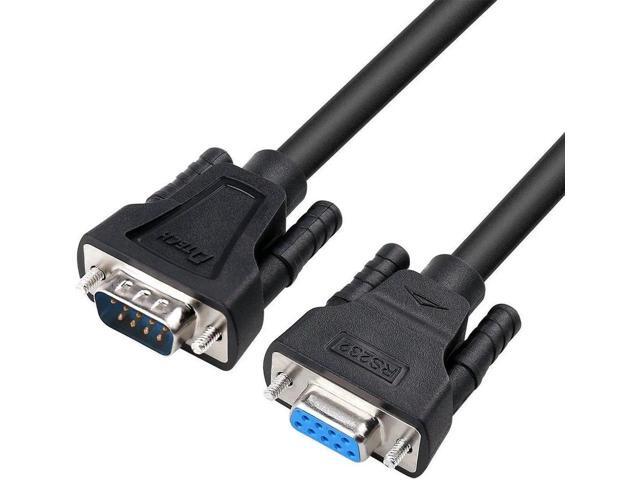 DTECH 2m DB9 RS232 Serial Cable Male to Female Computer Monitor Cable 9 ...