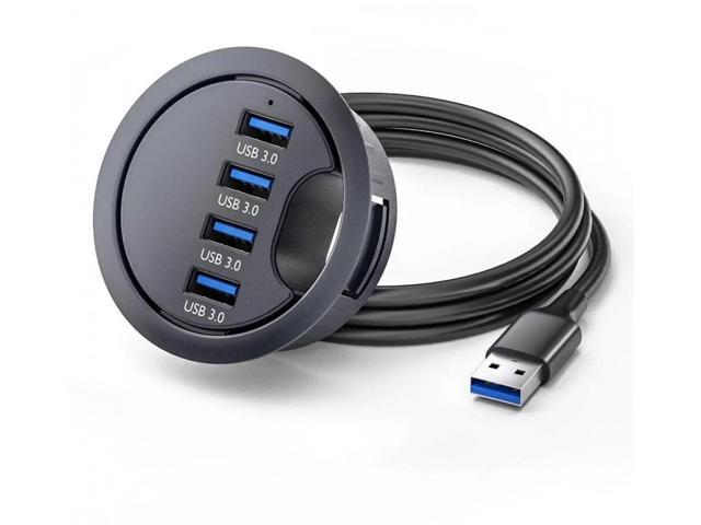 USB 3.0 Hub 4 Port USB 60mm Desk Grommet Splitter Dock Station ...