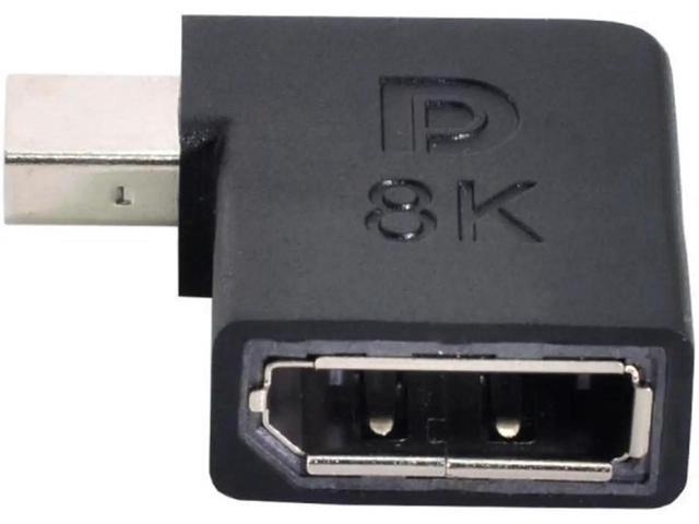 Angled Mini DisplayPort 1.4 Male to DP Female 8K 60hz Adapter Ultra-HD ...