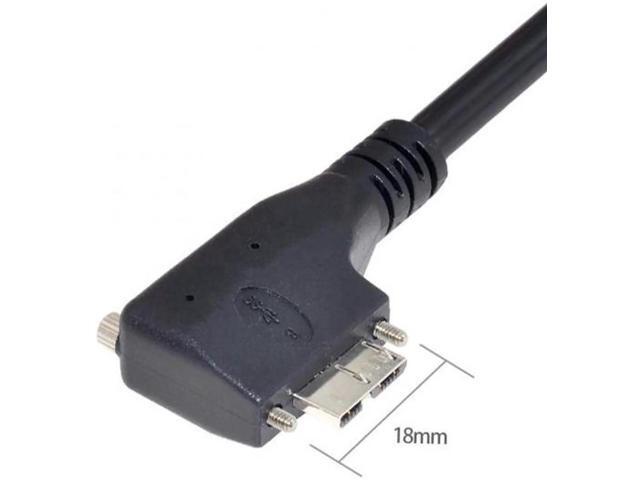Dual Screws 90 Degree Left Angled Micro USB Mount to USB3.0 Data Cable ...