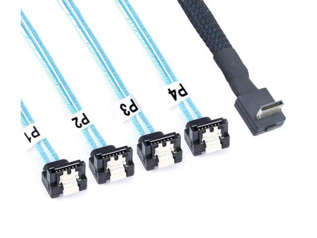 OCuLink PCl-Express SFF-8611 4-in-90-degree to 4X SATA 7P90-degree ...