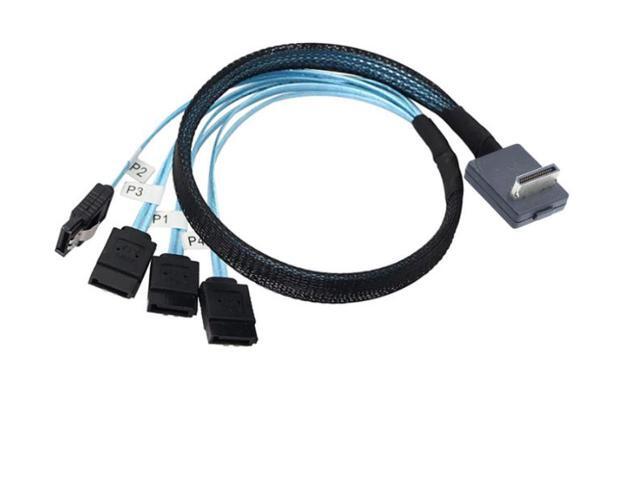 OCuLink PCl-Express SAS SFF-8611 4-port 90-degree to 4X SATA 7P ...
