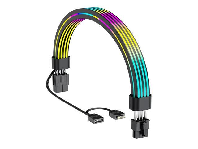JVFYI ARGB graphics card single 8-pin neon-colored extension cable PCIe ...