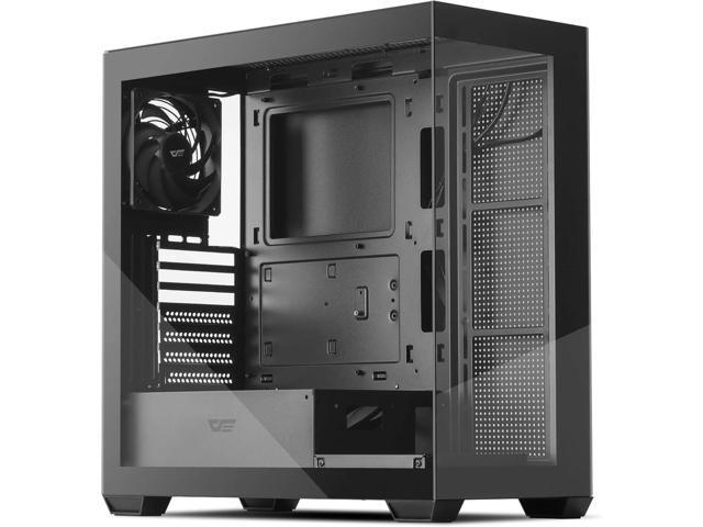 ATX Mid-Tower PC Case,, Full View Dual Tempered Glass Gaming PC Case ...
