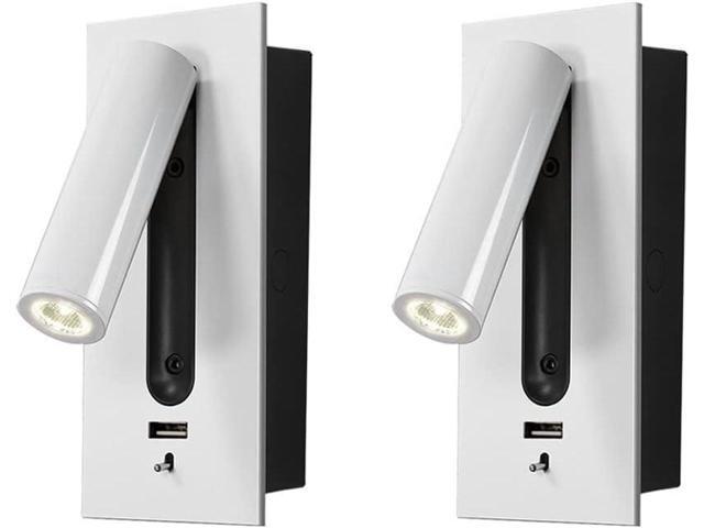 Modern LED Bedside Reading Lamp with USB Port and Fast Charging ...