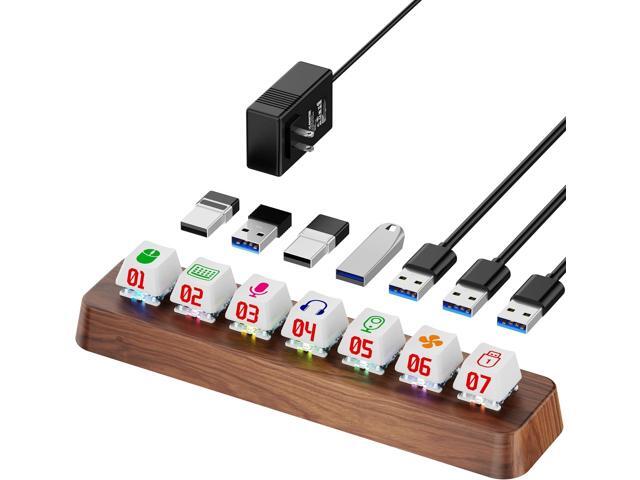 7-Port USB 3.0 Powered Hub, RGB Lighting, Hot-Swappable Cherry MX ...