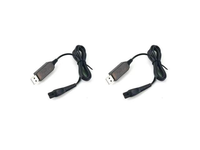 2Pcs USB Charging Cable HQ8505 Power Charger Adapter For Phillip Razor ...