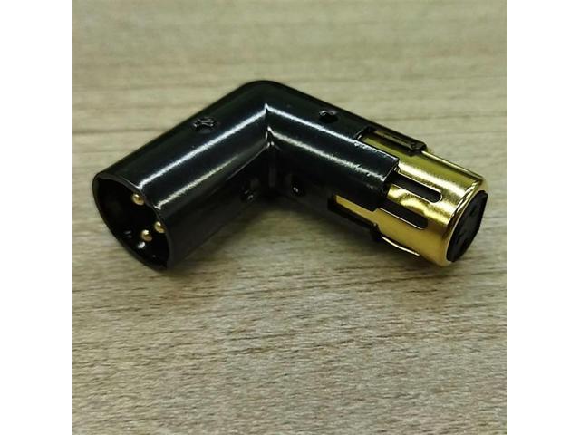 2Pcs 3Pin XLR Angle Adapter Adjustable Male To Female Right Angle XLR ...