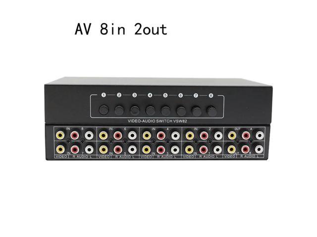 8 Input 2 Output RCA AV Switcher 8 Way Video L/R Audio Switch Box ...