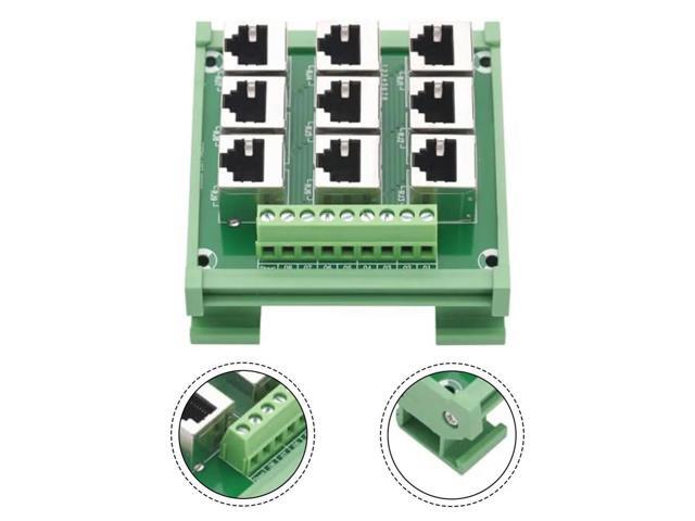 Ethernet Terminal Block Adapter for RJ45 8p8c Connector with 9 Ports ...