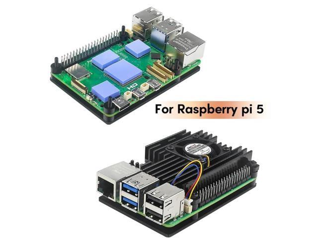 For RPI5 Mainboard Aluminum Alloy Enclosure Box Protective Cover Case ...