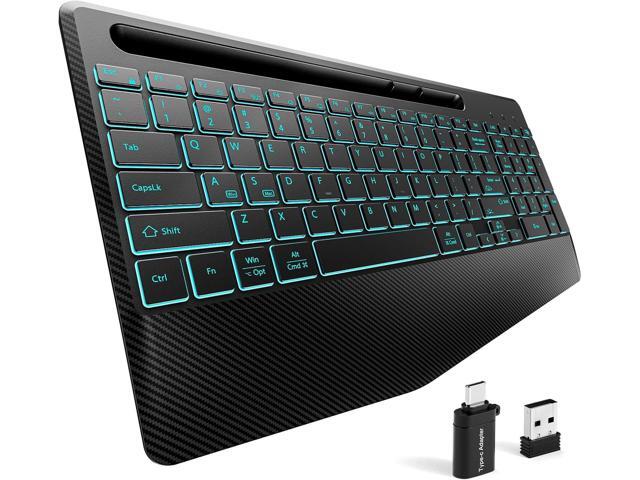 Hamile 2.4G&Bluetooth Wireless Keyboard - Light Up Keyboards with Wrist ...