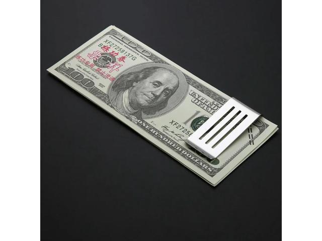 Stainless Steel Cash Clamp Holder Craft Porous Credit Card Holder ...