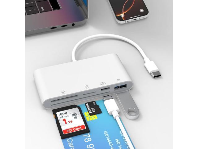 USB C SD Card Reader for iPhone 5-in-1 Multi Memory Card Reader with SD ...
