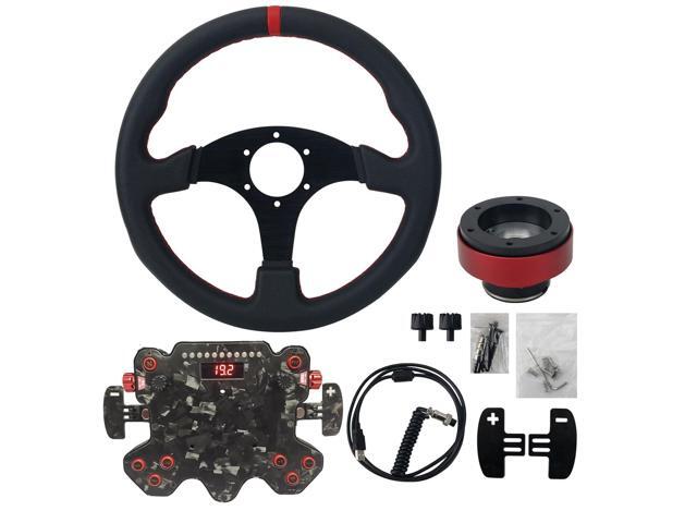 Obokidlyamor Sim Racing Hub Kit with 13" Genuine Leather Steering Wheel ...