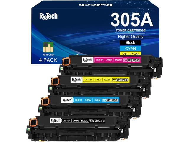 305A Toner Cartridges 4 Pack,for HP 305A 305X CE410A Black Cyan Yellow ...