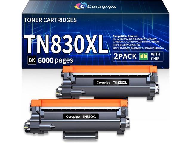 TN830XL TN830 Toner Cartridges 2Pack Compatible Replacement for Brother ...