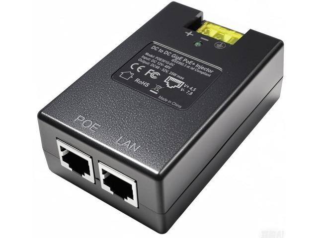 Gigabit DC PoE+ Injector | 12V 24V (12-48V) DC Input | 50V 30W DC PoE+ ...