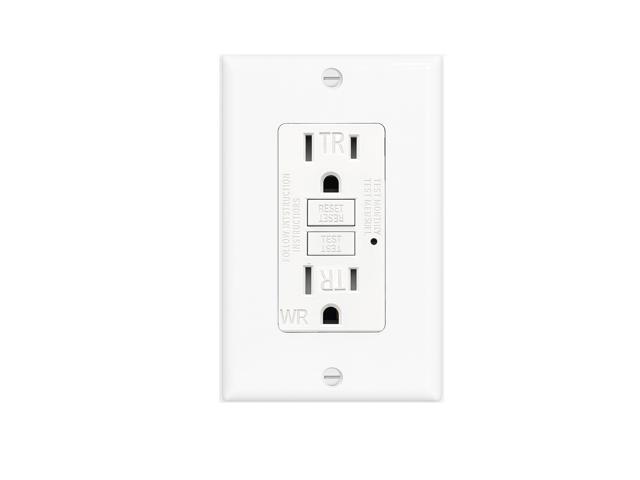 (15 AMP - 1 Pack) GFCI Outlet WR White Tamper Resistant, Weather ...