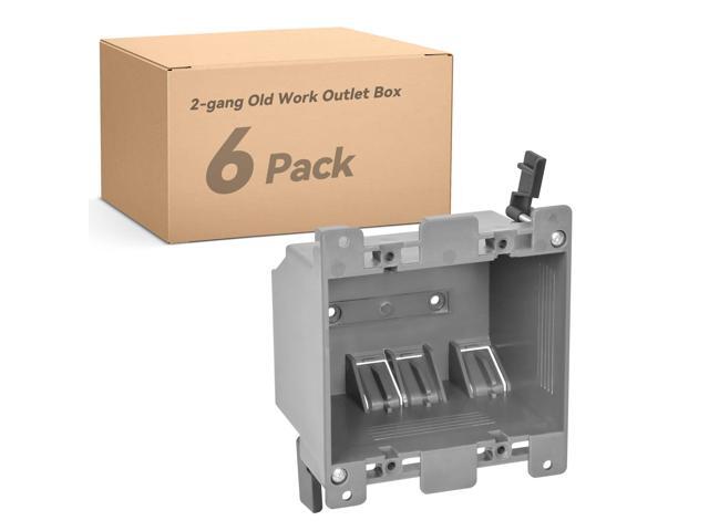 Old Work Box 2 Gang, 25 CU. in. Outlet Box, PVC, UL Listed, 6 Pack ...