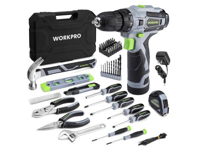 Home Tool Kit with Power Drill, 108PCS Power Home Tool Set with 12V 1.5 ...