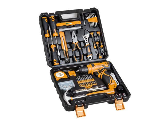 Tool Set - Tool Kit with 8V Cordless Drill, 132 Piece Tool Box with ...